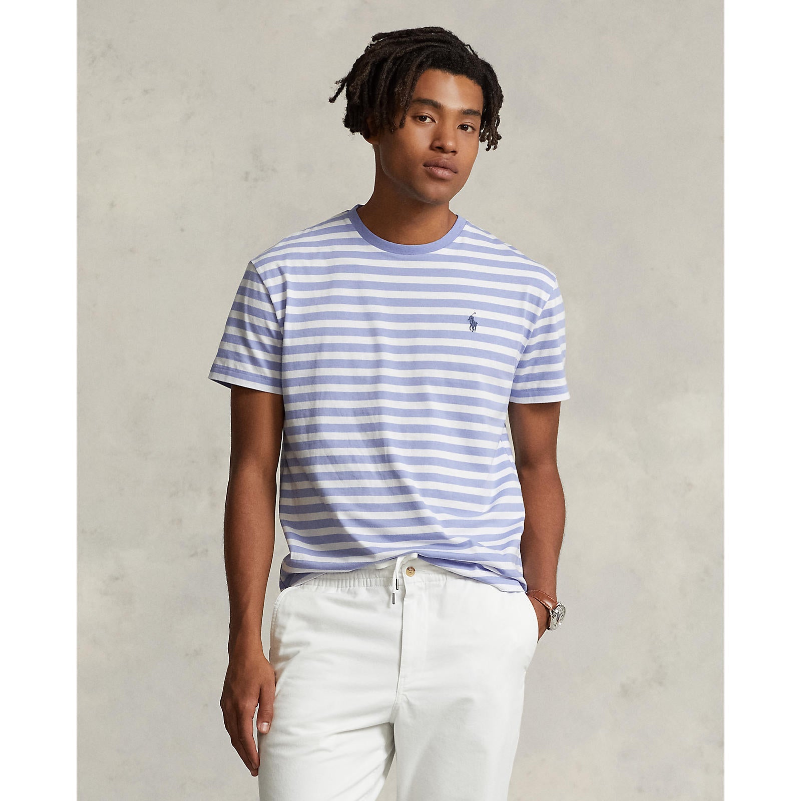 Striped Short Sleeve T-Shirt - Lafayette Blue/White – Blowes Clothing